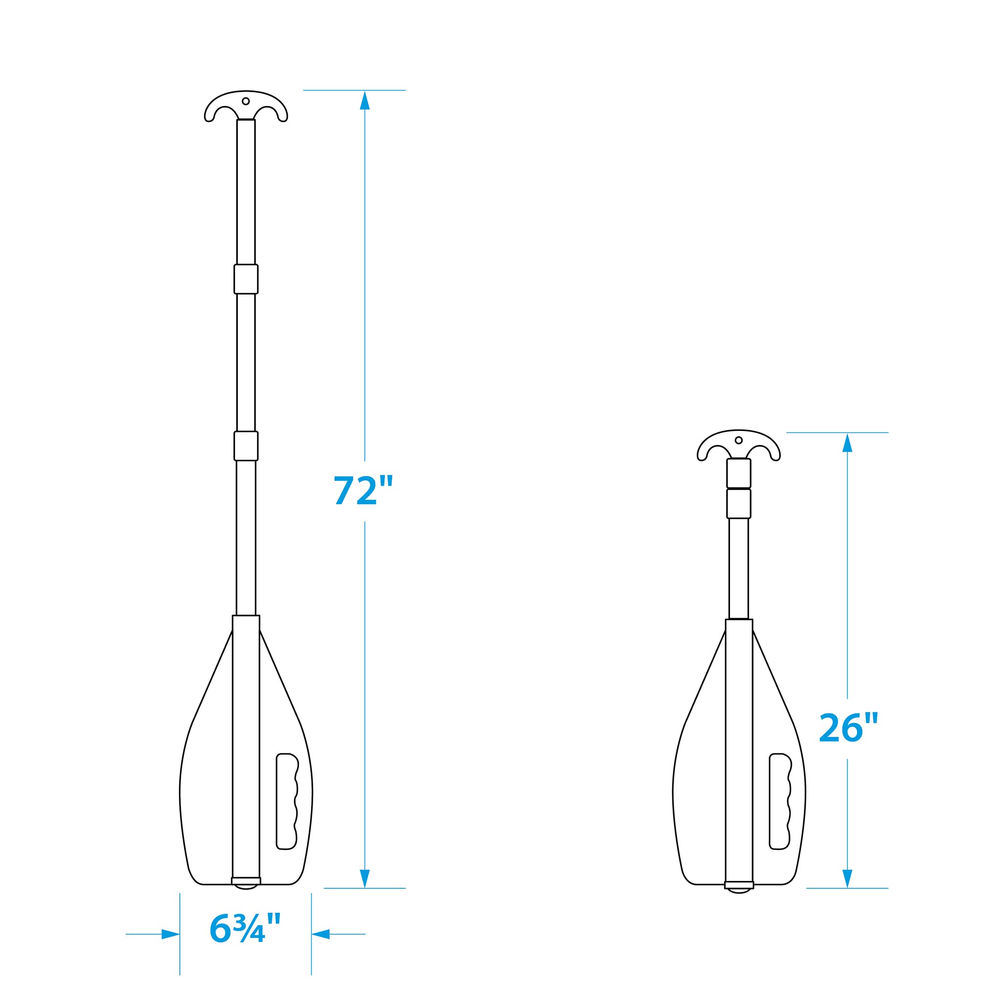 Seachoice Emergency Multi-Purpose Telescoping Boat Hook and Paddle, Orange, 26” to 72”