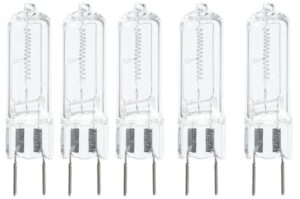 anyray 5-lamps g8 120v 75w 75 watt halogen light bulbs g8 base