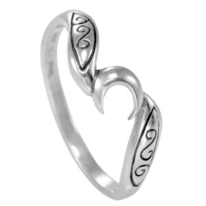 sterling silver crescent moon wiccan goddess ring (sz 4-15) sz 8