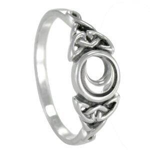 sterling silver celtic triquetra knot crescent moon ring (sz 4-15) sz 9