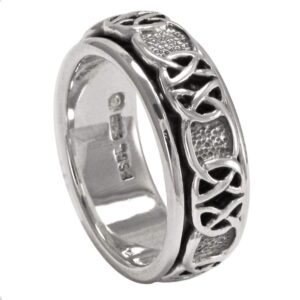 Silver Celtic Knot Spinner Worry Ring for men or women (sz 4-15) sz 13