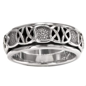 silver celtic knot spinner worry ring for men or women (sz 4-15) sz 13