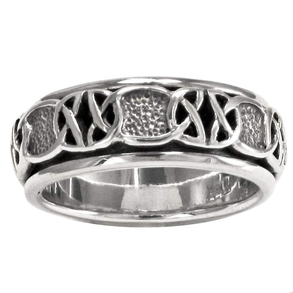 Silver Celtic Knot Spinner Worry Ring for men or women (sz 4-15) sz 13