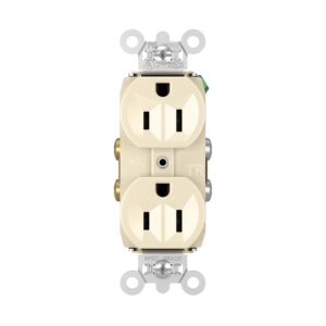 legrand pass & seymour tr5262lacc12 15 amp tamper resistant construction specification grade duplex receptacle outlet, back and side wire, light almond (1 count)