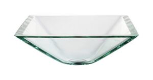 kraus gvs-901-19mm-sn aquamarine square clear glass vessel bathroom sink with pu-mr satin nickel