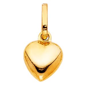 14k yellow gold heart charm pendant