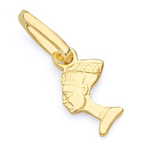 14k yellow gold queen nefertiti charm pendant