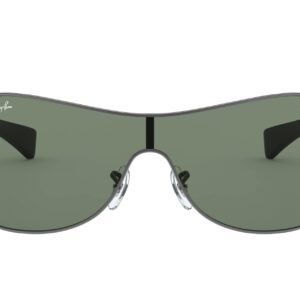 Ray-Ban RB3471 Shield Sunglasses, Gunmetal/Dark Green, 32 mm