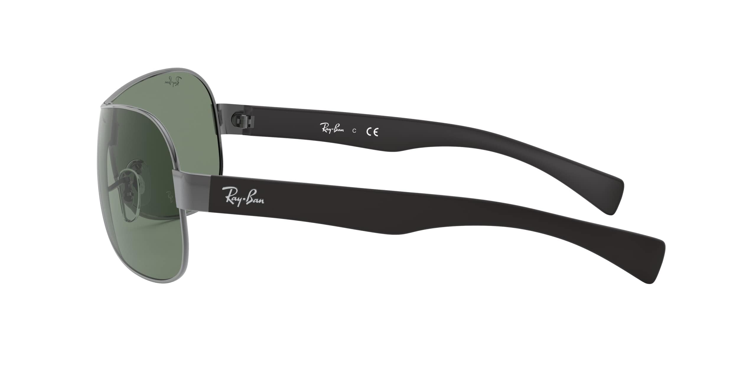 Ray-Ban RB3471 Shield Sunglasses, Gunmetal/Dark Green, 32 mm