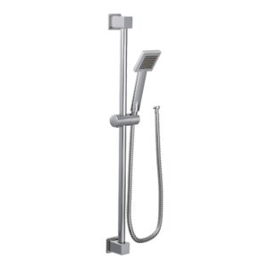 moen 90 degree chrome modern eco-performance handshower handheld shower with 30-inch slide bar and 69-inch metal hose, s3879ep