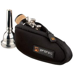 protec neoprene trombone/alto saxophone mouthpiece pouch, black (n264)