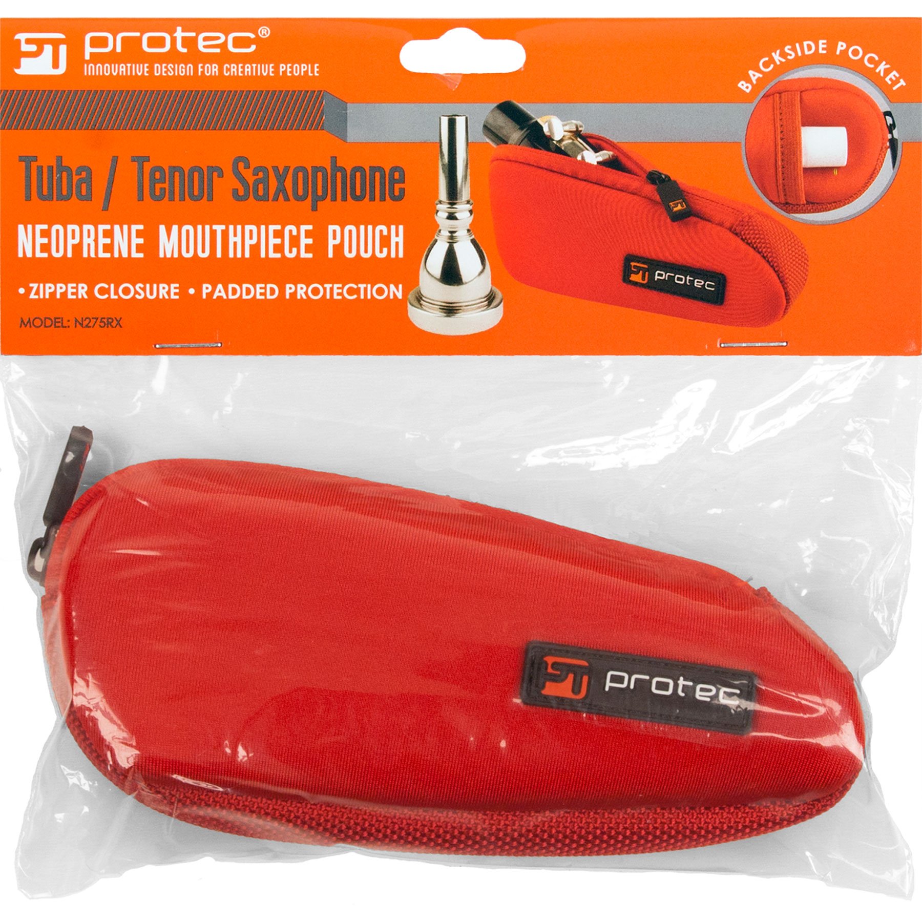 Protec Neoprene Tuba/Tenor Saxophone Mouthpiece Pouch, Red