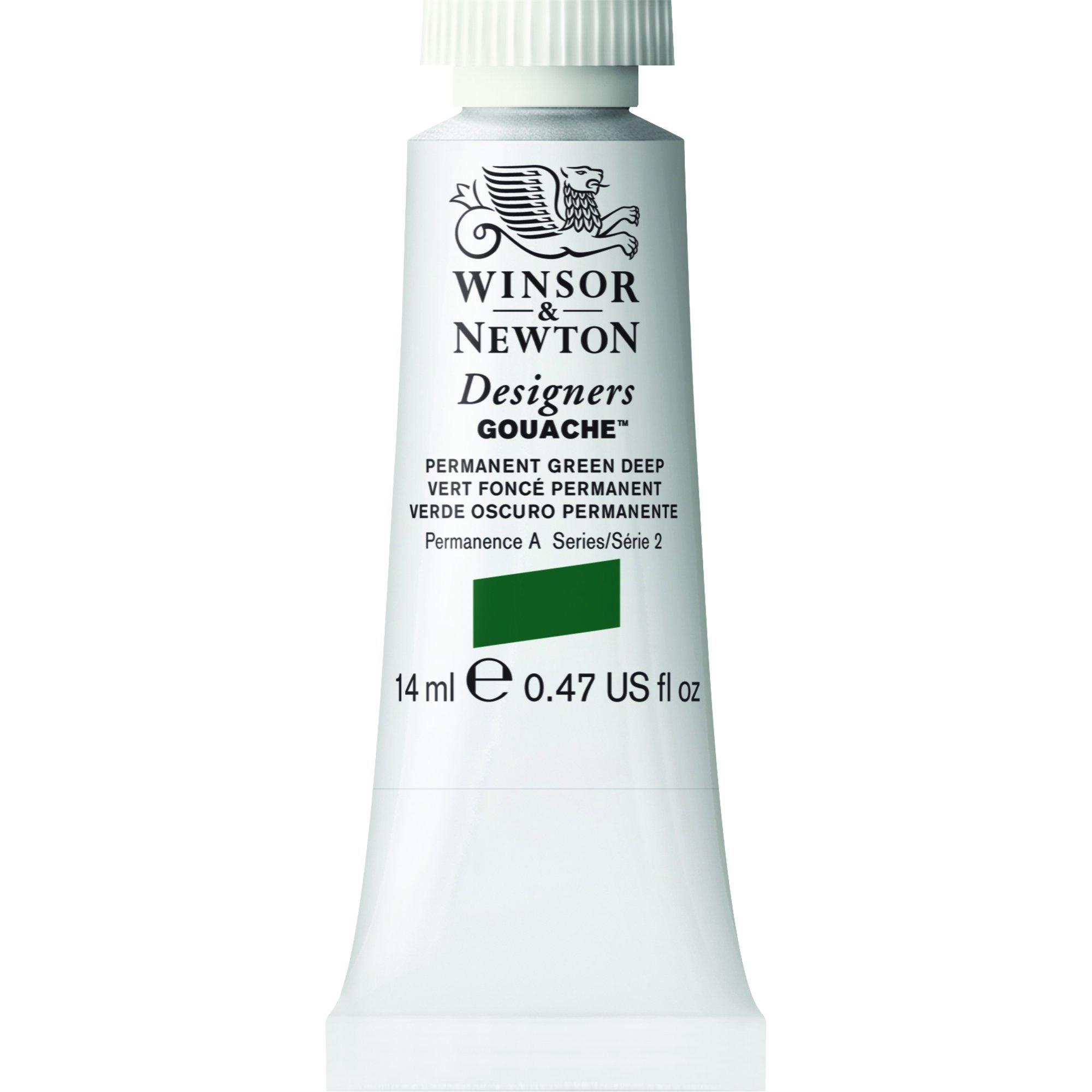 Winsor & Newton Designer's Gouache, 14 ml (0.47oz) tube, Permanent Green Deep