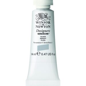 winsor & newton designer's gouache, 14 ml (0.47oz) tube, silver