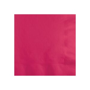 creative converting touch of color 2-ply 50 count paper beverage napkins, hot magenta