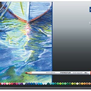 Staedtler Karat Aquarell Premium Watercolor Pencils, Set of 60 Colors (125M60)