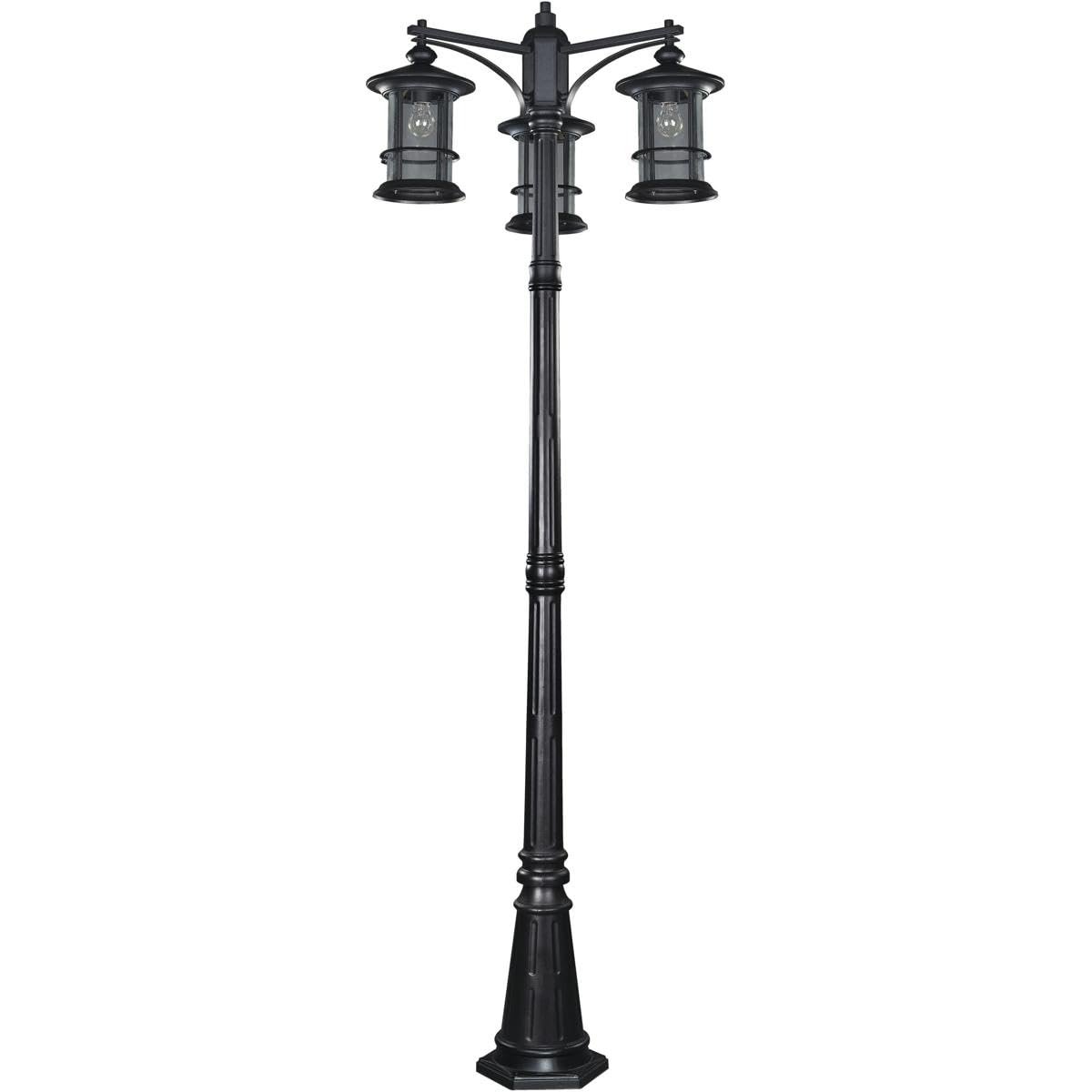 Canarm IOL156BK Treehouse 3-Light Outdoor Post-Light, Black