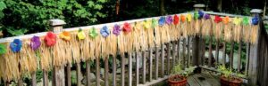 amscan luau raffia table fringe, tiki party supplies, 12" x 24', 1 pc