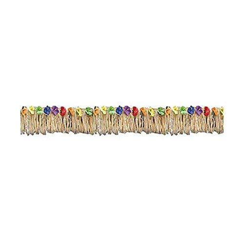 Amscan Luau Raffia Table Fringe, Tiki Party Supplies, 12" x 24', 1 pc