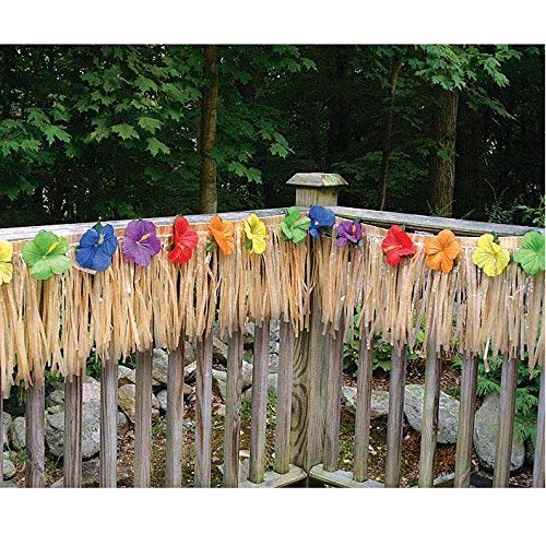 Amscan Luau Raffia Table Fringe, Tiki Party Supplies, 12" x 24', 1 pc