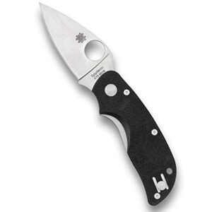 spyderco cat value knife with 2.50" cts bd1n stainless steel and durable black g-10 handle - plainedge - c129gp