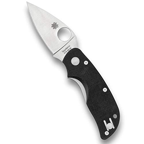 Spyderco Cat Value Knife with 2.50" CTS BD1N Stainless Steel and Durable Black G-10 Handle - PlainEdge - C129GP