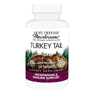 host defense turkey tail capsules - digestive health & immune response support supplement - mushroom supplement for gastrointestinal & gut microbiome support - 120 capsules (60 servings)*