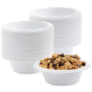 white 12 oz. plastic bowls - 100 count(styles may vary)