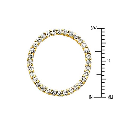 14k Yellow Gold Journey Circle of Life CZ Charm Pendant