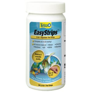 tetra easystrips 6-in-1 aquarium test strips, water testing 100 count (pack of 1)