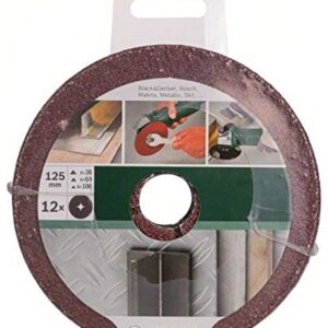 Bosch 12 pcs. Fibre Sanding Disc Set (Aluminium Oxide, Ø 125 mm, Accessories for Angle Grinders)