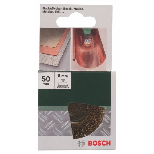 Bosch 2609256516 6 x 50 mm Wire Cup Brush Crimped Wire Shank (Brass-coated)