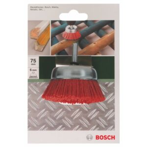 Bosch 2609256525 6 x 75 mm Wire Cup Brush Nylon Wire with Aluminium Oxide G80 Shank