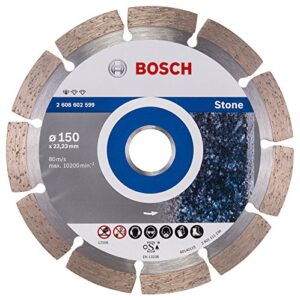 bosch 2608602599 standard for stone diamond cutting disc, 150mm Ø, 22.23mm x 2mm x 10mm, silver/grey