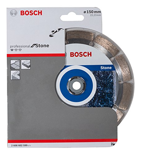 Bosch 2608602599 Standard for Stone Diamond Cutting Disc, 150mm Ø, 22.23mm x 2mm x 10mm, Silver/Grey