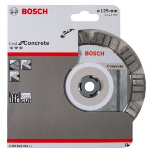 Bosch 2608602652 Diamond Cutting Disc Best for Concrete, 125mm Ø, 22.23mm x 2.2mm x 12mm, Silver/Grey