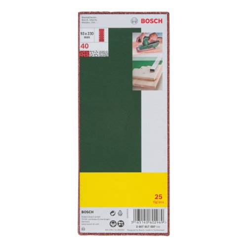 Bosch Home and Garden 2607017097 Sanding Sheet-Set for Orbital Sanders, Red, 93 x 230 mm