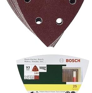 Bosch 2607017109 Sanding Sheet-Set for Delta Sander, 0 V, Red, 93 mm, Set of 25 Piece