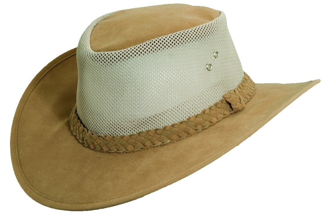 Dorfman Hat Co. Men's Soaker Hat with Mesh Sides (Large/X-Large, Tan)