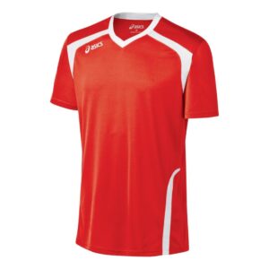 asics men's ace jersey, red/white, small