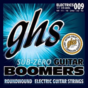 ghs sub-zero guitar boomers - electric guitar strings - extra light (009-042)