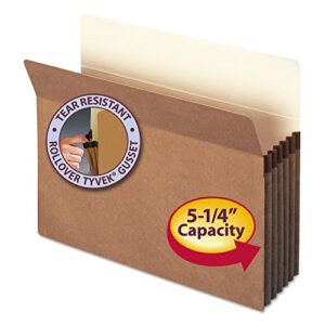 smead® redrope file pockets, letter size, 5 1/4" expansion, 30% recycled, redrope, box of 50