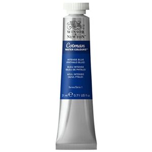 winsor & newton cotman watercolor paint, 21ml (0.71-oz) tube, intense phthalo blue