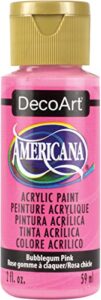 decoart dada250-3 darice americana acrylic paint, 2 oz, bubblegum pink