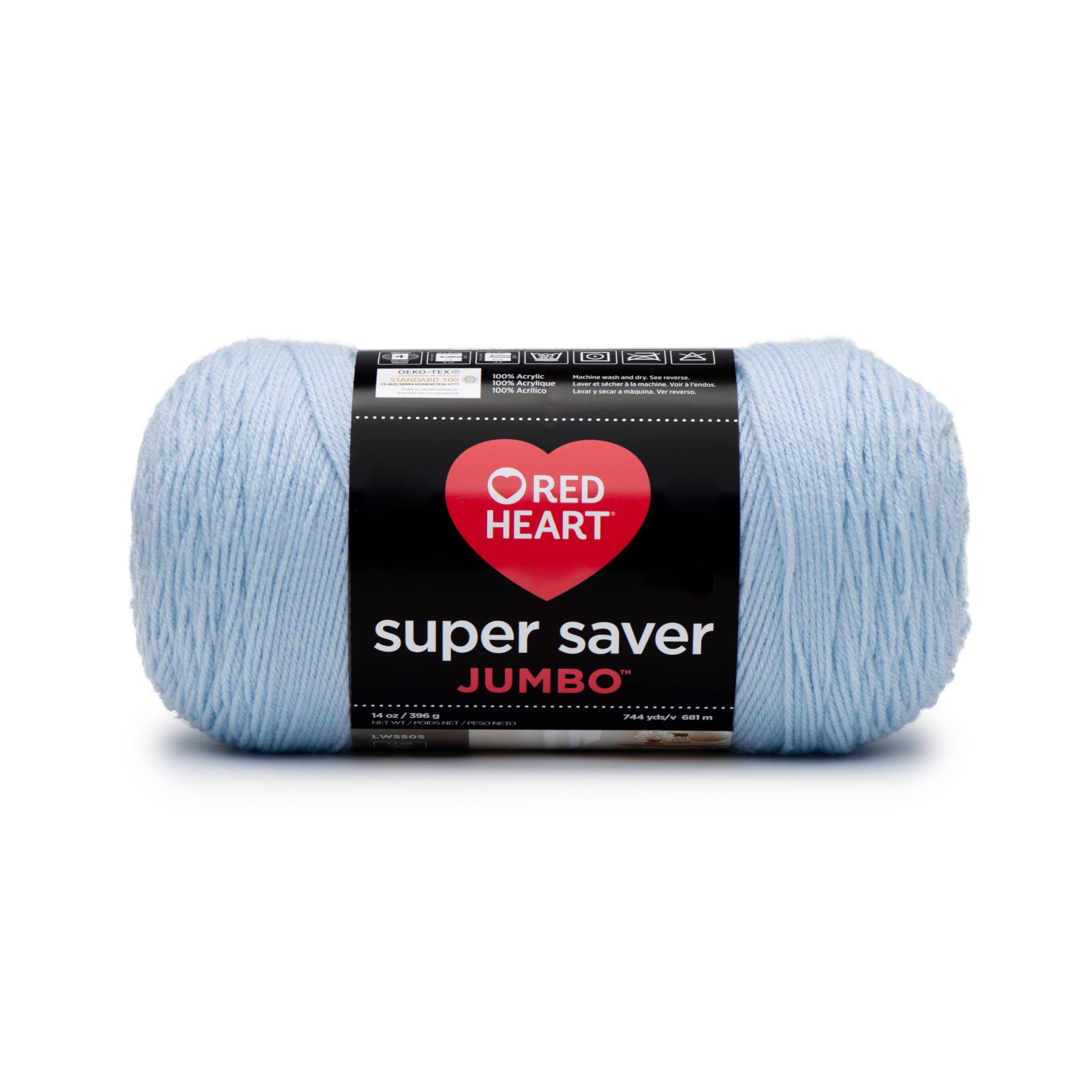 Red Heart Light Blue Super Saver Jumbo Yarn, 1 Pack, 2232 Foot