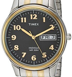 Timex Men's T2N093 Charles Street Two-Tone Extra-Long Stainless Steel Expansion Band Watch