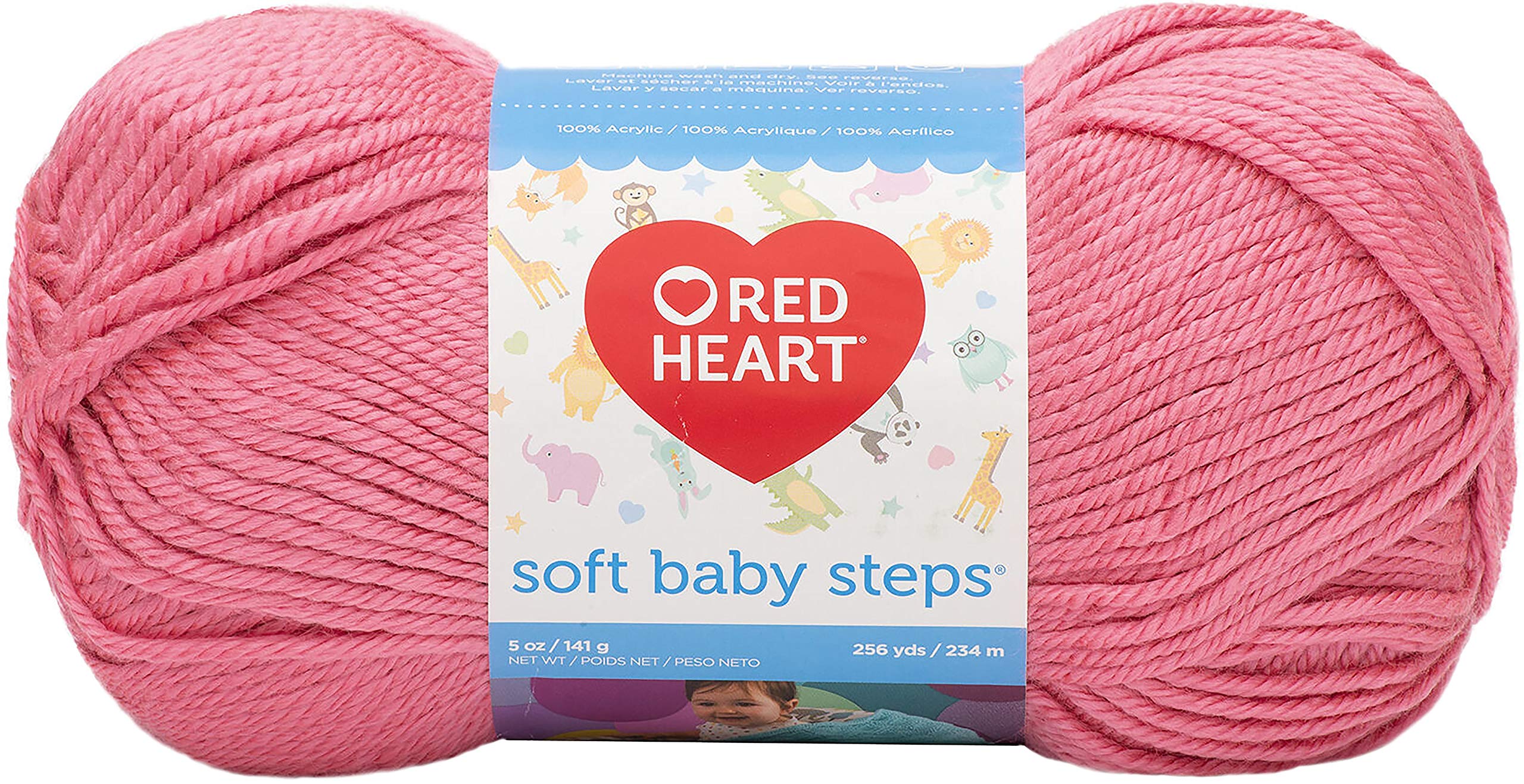 RED HEART Soft Baby Steps Yarn-Strawberry, 1 Pack, Multicolor