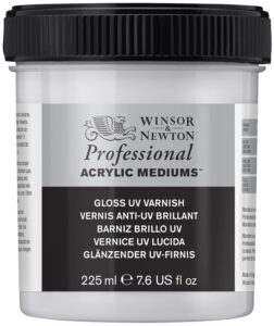 winsor & newton professional acrylic medium, gloss uv varnish, 225ml (7.6-oz)