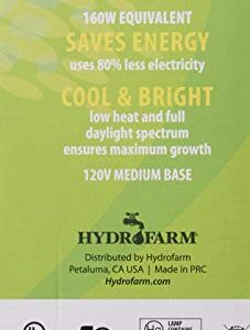 Hydrofarm Agrobrite FLC32D Compact, 32 Watt, 6400K Fluorescent Spiral Grow Lamp, 1 Count (Pack of 1), Brown/A