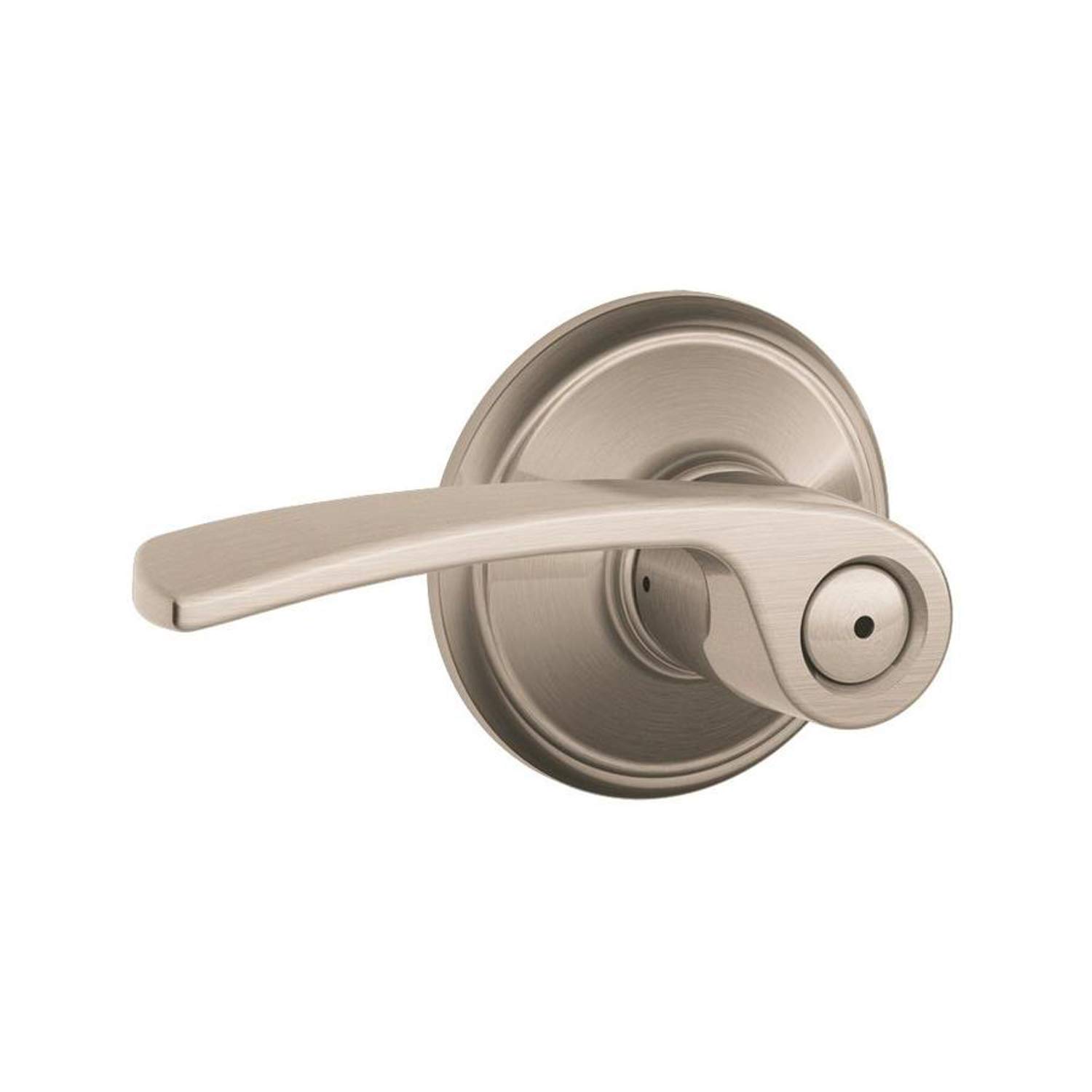 Schlage F40 MER 619 Merano Door Lever, Bed & Bath Privacy Lock, Satin Nickel